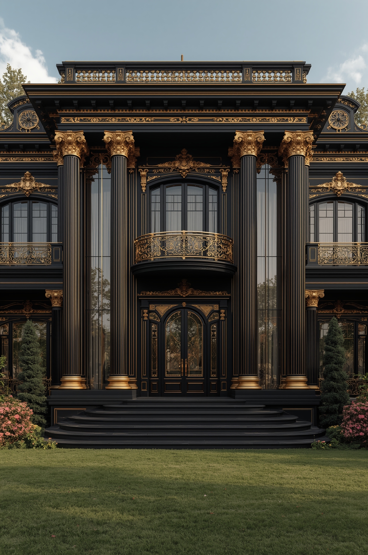 19 Sleek Black & Golden Luxury Houses - Vidolve